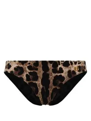 Dolce & Gabbana Leopard-print Bikini Bottom - Black