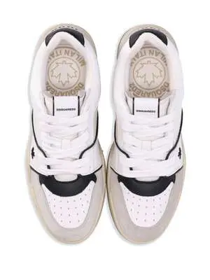 Dsquared2 Spiker Leather Sneakers - White