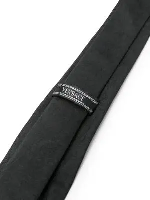 Versace Barocco Jacquard Silk Tie - Black