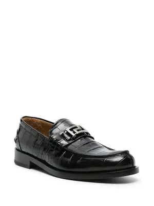Versace Greca Crocodile-effect Loafers