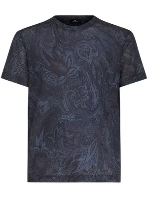 Etro Paisley-print Short-sleeve T-shirt - Blue