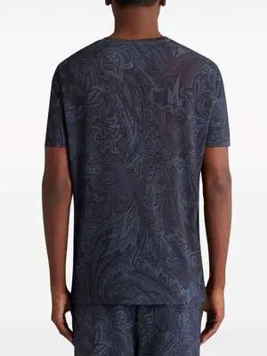 Etro Paisley-print Short-sleeve T-shirt - Blue