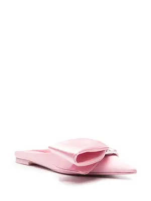 FERRAGAMO Asymmetric-bow Satin Mules