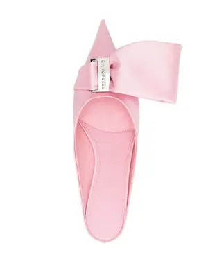 FERRAGAMO Asymmetric-bow Satin Mules