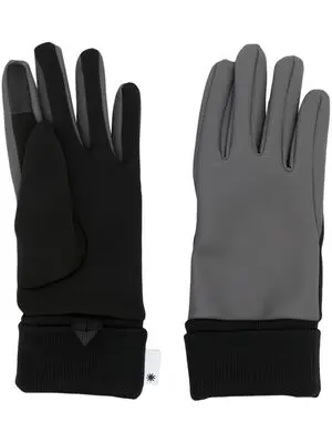 Rains Logo-tag Panelled Gloves - Grey