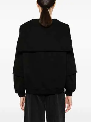 IOANA CIOLACU Sailor-collar V-neck Top - Black