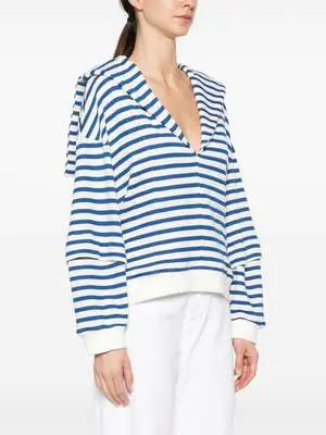IOANA CIOLACU Sailor-collar Striped Top