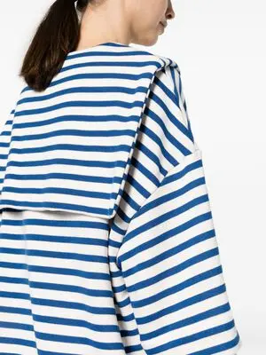 IOANA CIOLACU Sailor-collar Striped Top