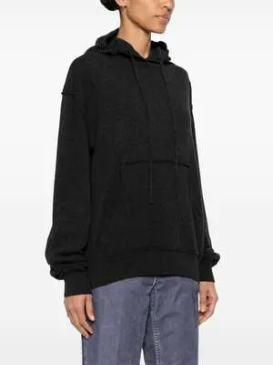 MAISON MARGIELA Four-stitch Logo Wool-cashmere Hoodie - Grey