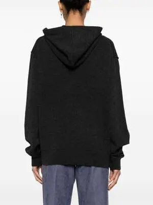 MAISON MARGIELA Four-stitch Logo Wool-cashmere Hoodie - Grey