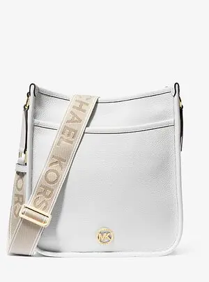 Michael Kors Michael Kors Luisa Large Pebbled Leather Messenger Bag White