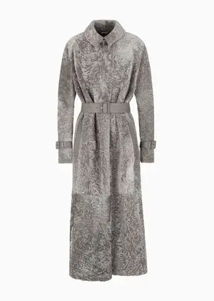Giorgio Armani Lambskin Shearling Long Coat