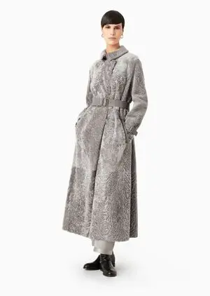 Giorgio Armani Lambskin Shearling Long Coat