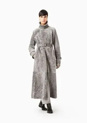 Giorgio Armani Lambskin Shearling Long Coat