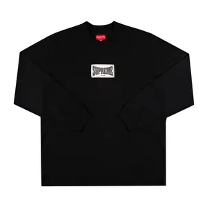 Supreme Woven Label Long-sleeve Top - Black