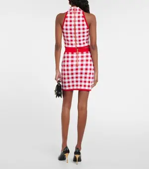 Balmain Checked Crop Top