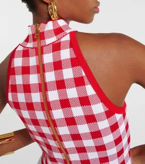 Balmain Checked Crop Top