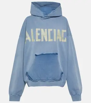 Balenciaga Tape Type Cotton Fleece Hoodie