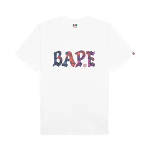 A BATHING APE Color Camo Crazy Logo Tee - White
