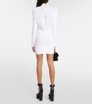 Balmain Fringed Knit Minidress