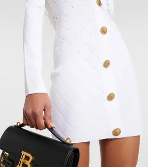 Balmain Fringed Knit Minidress