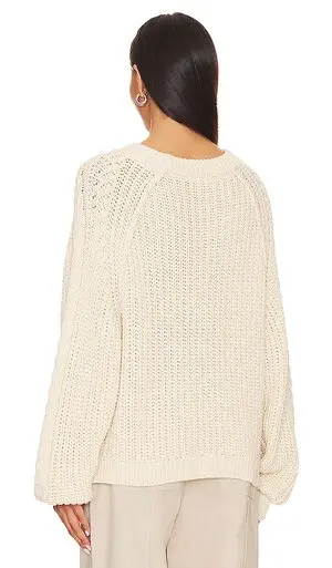 Free People Frankie Cable Knit Sweater - Ivory