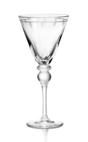 Tiffany & Co. Crest Crystal Red Wine Glass - White