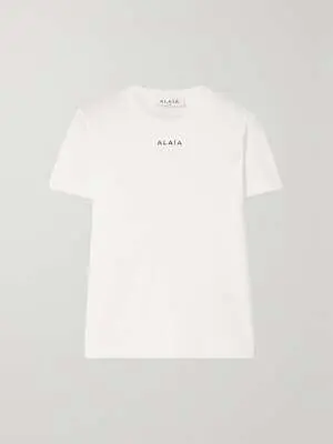 Alaïa Archetypes Embroidered Cotton-jersey T-shirt