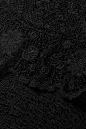 Sea - Serita Guipure Lace-trimmed Cotton-poplin Blouse