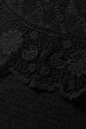 Sea - Serita Guipure Lace-trimmed Cotton-poplin Blouse