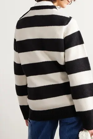 BARRIE Sofia Coppola Embellished Striped Sweater