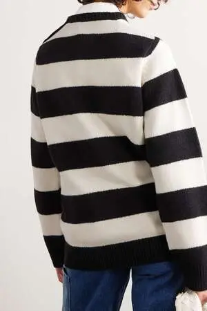 BARRIE Sofia Coppola Embellished Striped Sweater