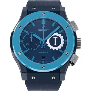 WATCHFINDER & CO. Classic Fusion Chronograph Rubber Strap Watch - Blue
