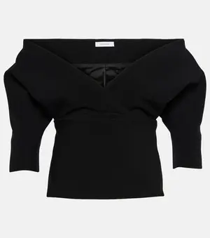 FERRAGAMO Wool-blend Gabardine Top