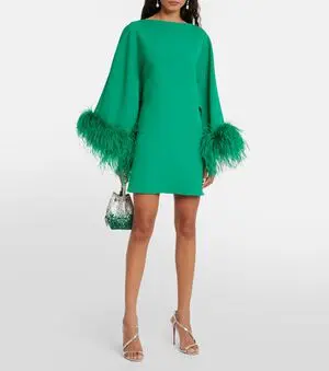Safiyaa Arama Feather-trimmed Minidress