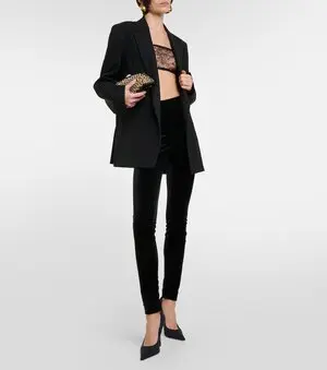 Wardrobe.NYC High-rise Velvet Leggings