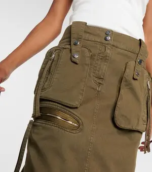 Blumarine Cotton Cargo Maxi Skirt - Brown