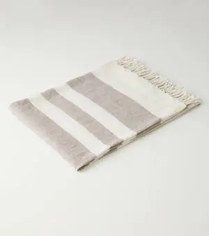 Brunello Cucinelli Linen Throw - White