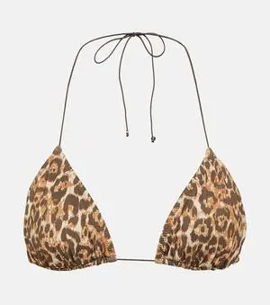 BANANHOT Bananhot Liv Animal-Print Bikini Top Brown