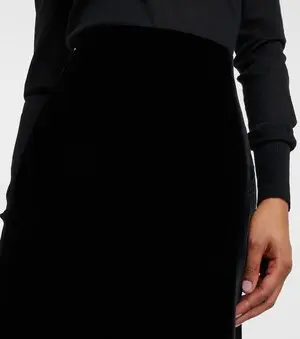 Wardrobe.NYC Velvet Maxi Skirt - Black