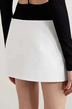 Khaite Jett Leather Mini Skirt - White