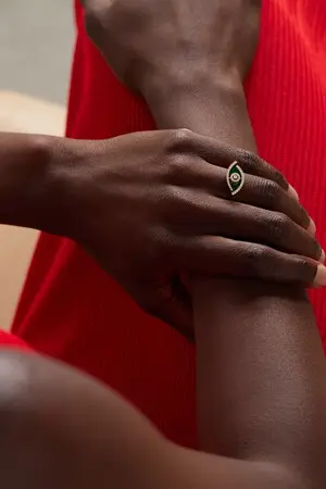 Messika 18 Karat Diamond And Malachite Ring