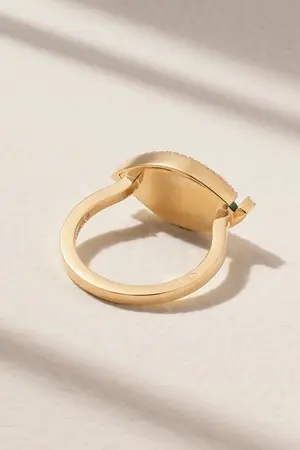 Messika 18 Karat Diamond And Malachite Ring