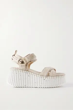 Chloé Net Sustain Nama Platform Sandals - White