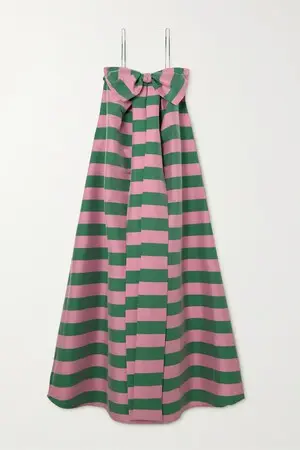 Bernadette Estelle Bow-Detailed Striped Taffeta Gown In Pink - 50% Off |  Editorialist