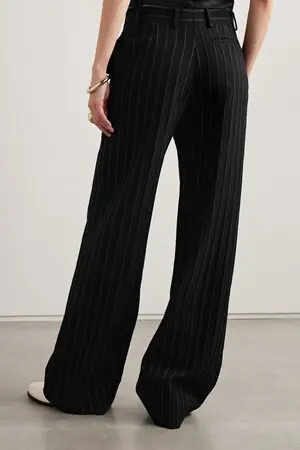 Veronica De Piante Anya Pinstriped Wool Wide-leg Pants
