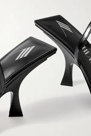 Attico Ester Patent-leather Mules - Black