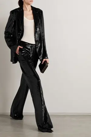 Veronica De Piante Anya Sequined Wide-leg Pants