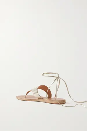 ANCIENT GREEK SANDALS Nychta Metallic Leather Sandals - Gold