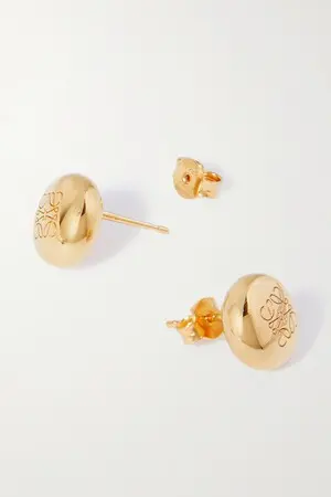 Loewe Anagram Pebble Earrings - Gold